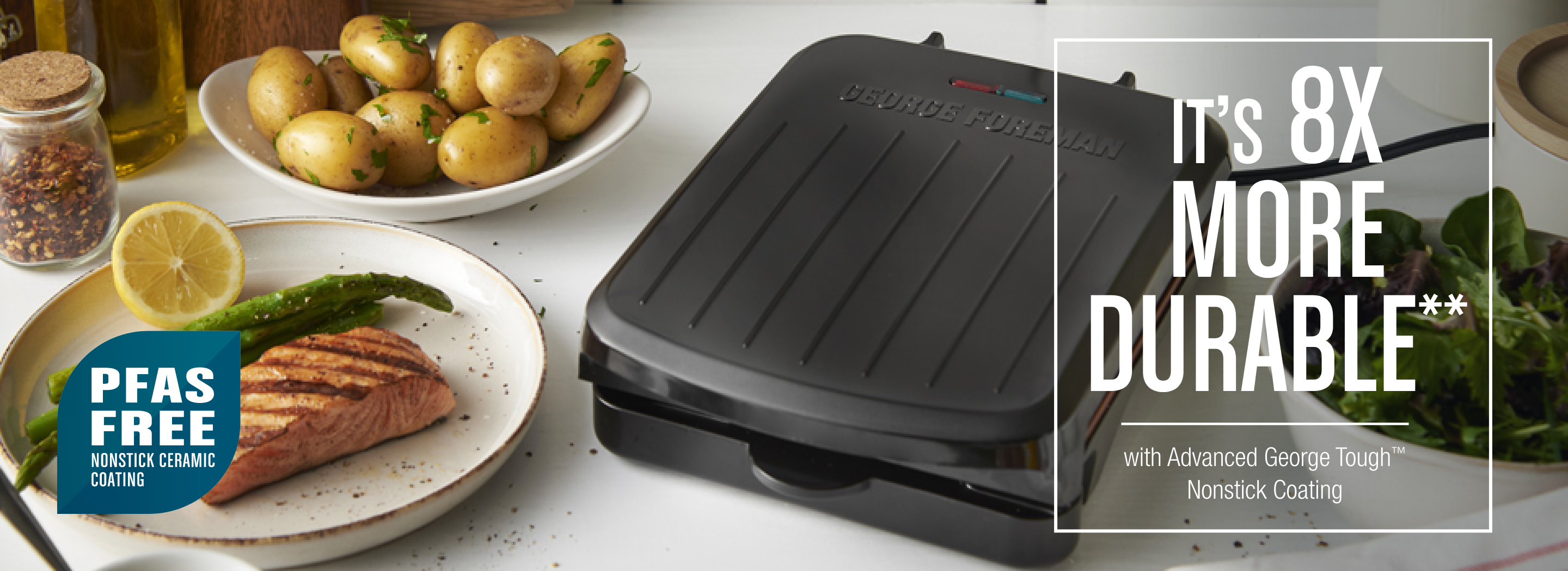 George Foreman 2 Serving Copper Plate Grill George Foreman